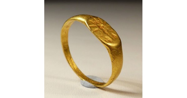 Roman Sun God Sol Gold Ring